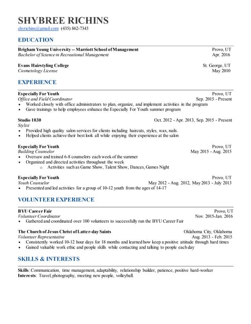 Lisa resume 2015 final April 16 | PDF