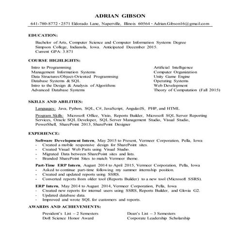 Adrian Gibson resume | DOCX