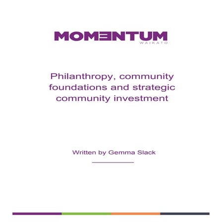 Philanthropy Community Foundations and Strategic Community Investment | PDF