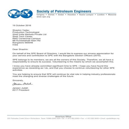 SPE_Appreciation_Letter | PDF