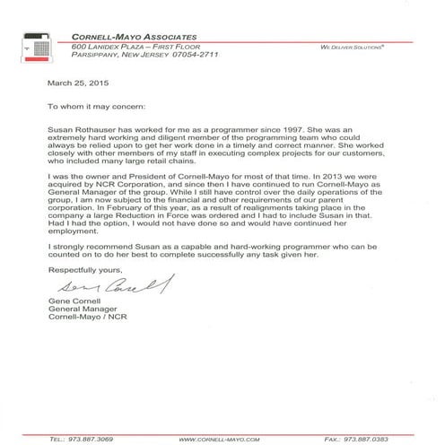 Susan Letter of Recommendation | PDF