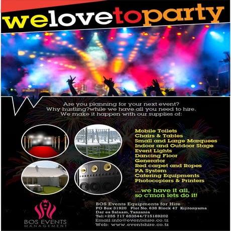 BOS Events Hire Official Corporate Flyer | PDF