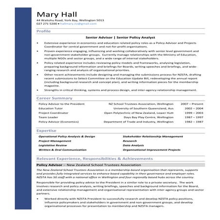 Mary Hall CV | PDF