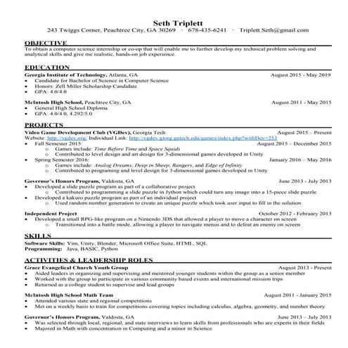 Seth Triplett - Resume | PDF