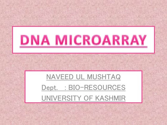 Dna Microarray Ppt Pptx Biological Sciences Science