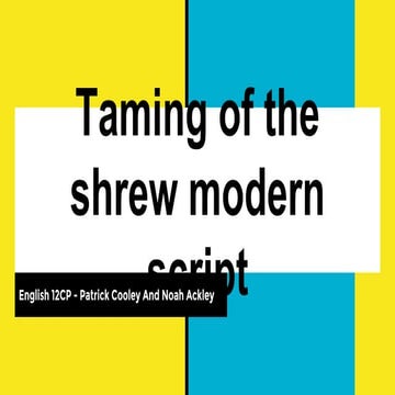 Taming of the shrew project | PPTX