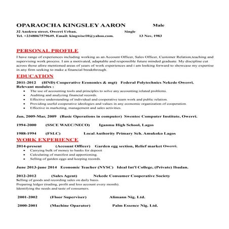 kingsley's CV(1) | DOC