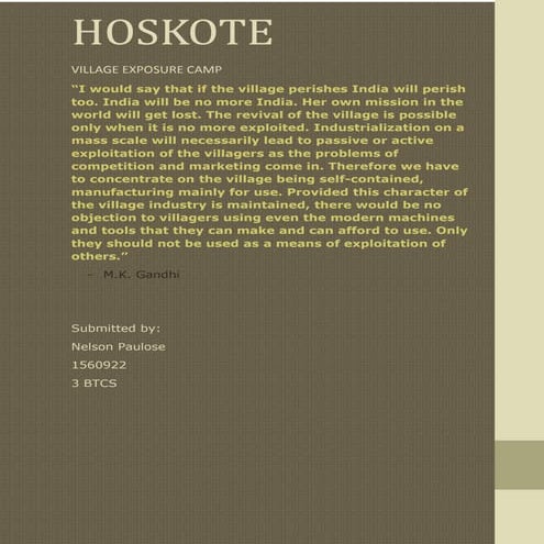 HOSKOTE | PDF