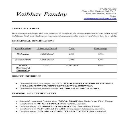 Vaibhav CV Nw | DOCX | Technology & Computing