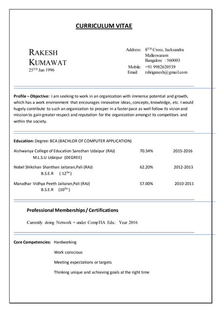 TCS CV Format | DOC