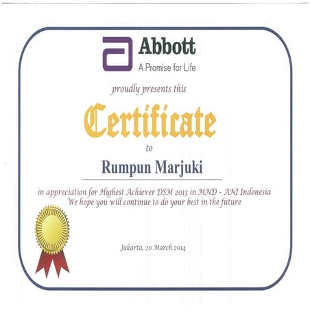 Abbott Certif. Best Perfomance | PDF