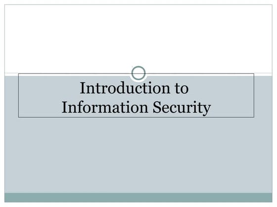 chapter 1. Introduction to Information Security | PPT | IT and Internet ...