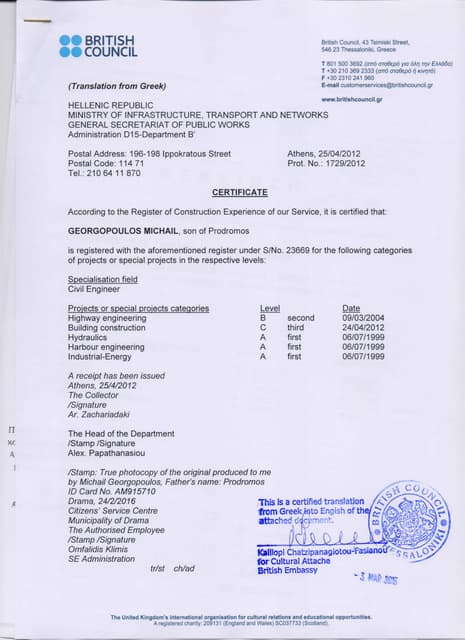CERTIFICATE OF BUILDING CONSTRUCTION INSPECTOR (1) | PDF