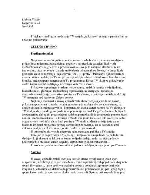 TV projekat Ua Bravo (dosije) | PDF