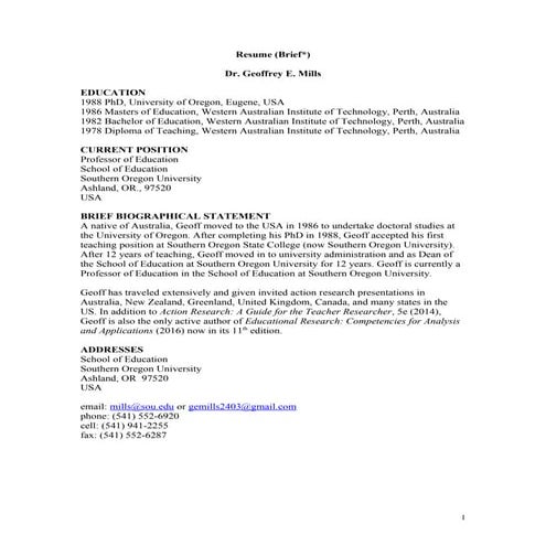 Brief Resume 2015 | DOC