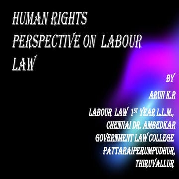 Human rights perspective on labour law pptx | PPTX