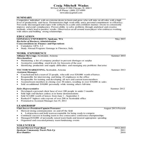 Resume 2016 | PDF