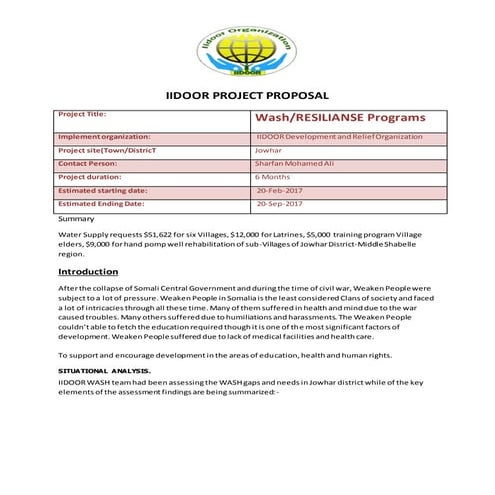 Project title Project Management | DOCX