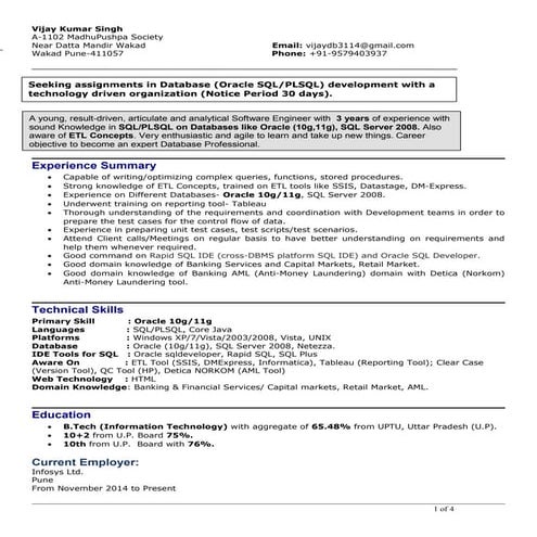 Vijaykrsinghoraclesqlplsqldeveloper Doc