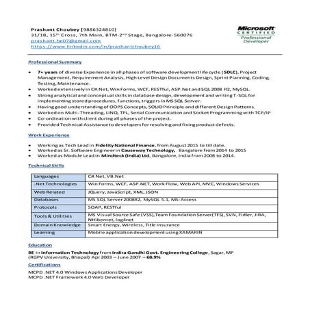 Harshal Resume WPF | PDF