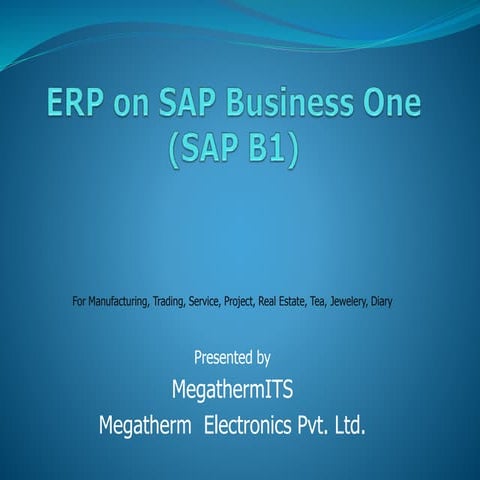 ERP on SAP B1-MegathermITS | PPTX