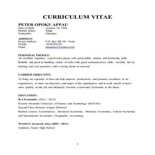 Alex Ampofo CV | DOCX