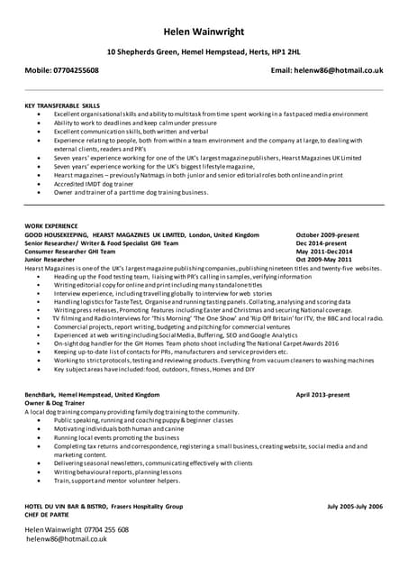 Helen Wainwright presentations