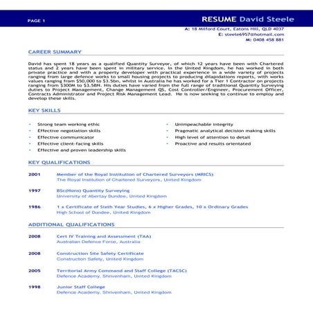 Resume - David Steele 14.05.15