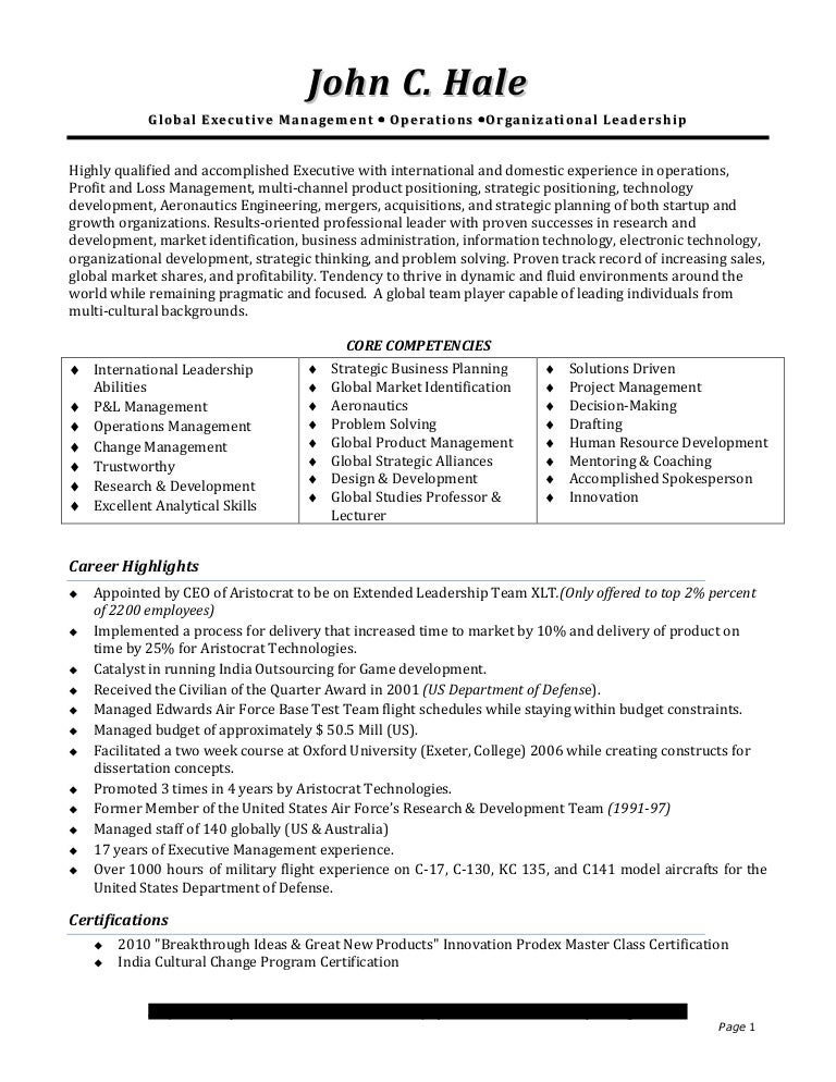 Executive Resume Sample 2 Executive Resume Sample 2