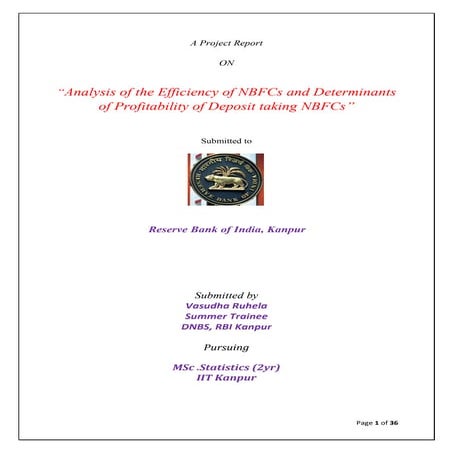 Analysis of the Efficiency of NBFCs | PDF