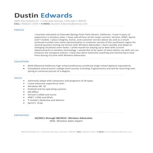 Joel Timothy Rauer 2015 Resume | PDF