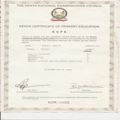 kcse cert | PDF