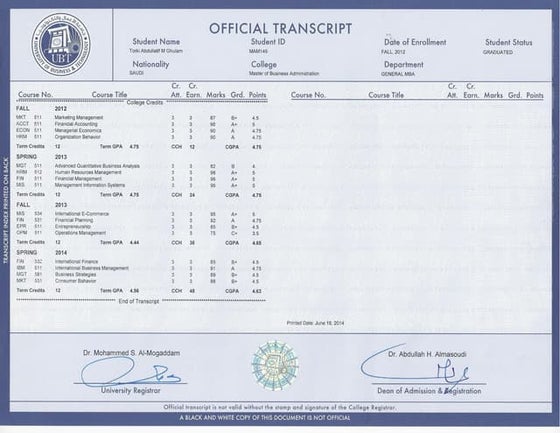 UCT Transcript of official academic record | PDF