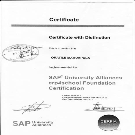 SAP ERP Foundation certificate | PDF