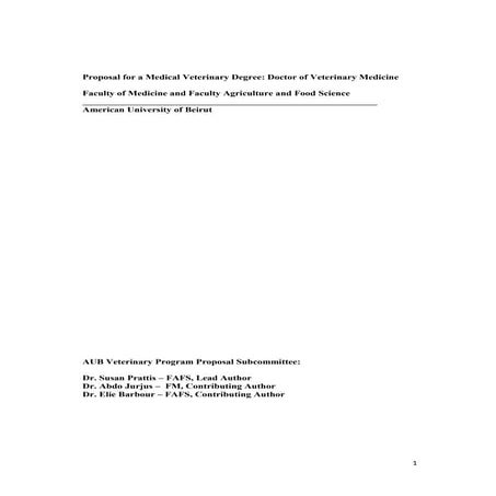 Final Committee Proposal School of Veterinary Medicine | PDF
