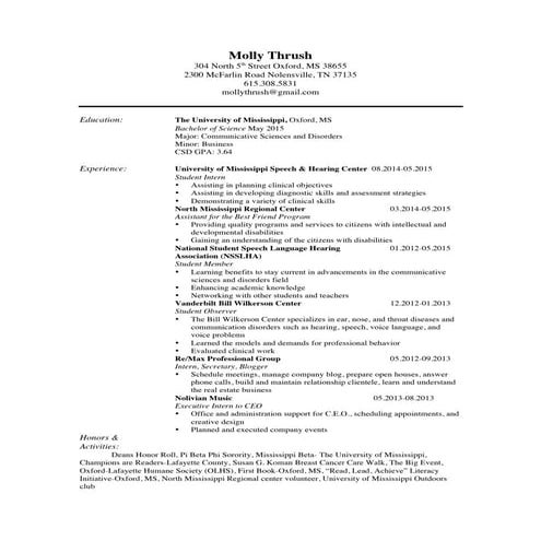 Claire Breitenstein - Resume | PDF