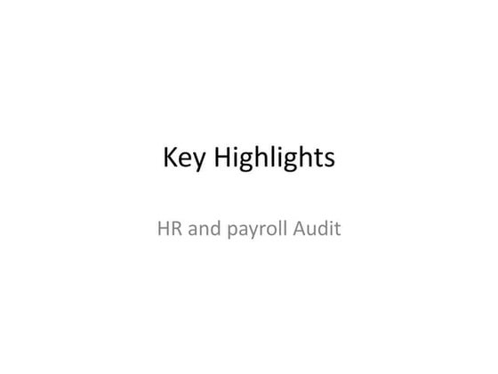 Payroll Internal Audit Plan | PPT