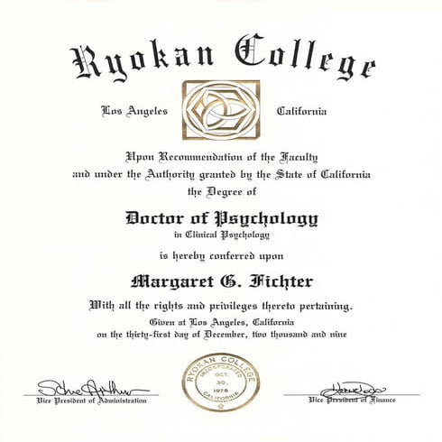 Ryokan College Doctor of Psychology Degree | PDF