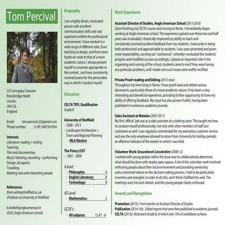Tom Percival CV | PDF