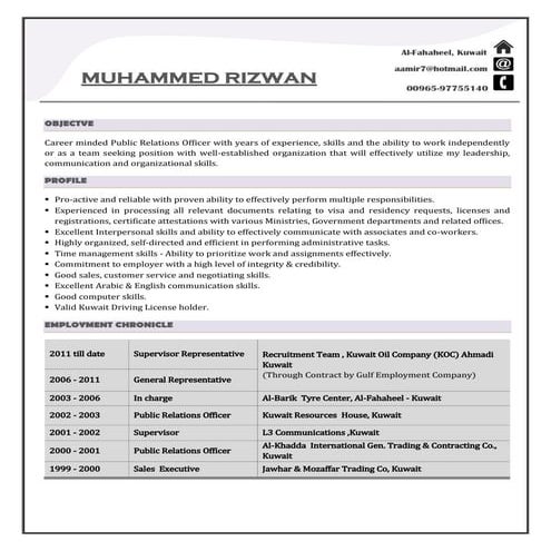 Muhammed Rizwan Resume | PDF