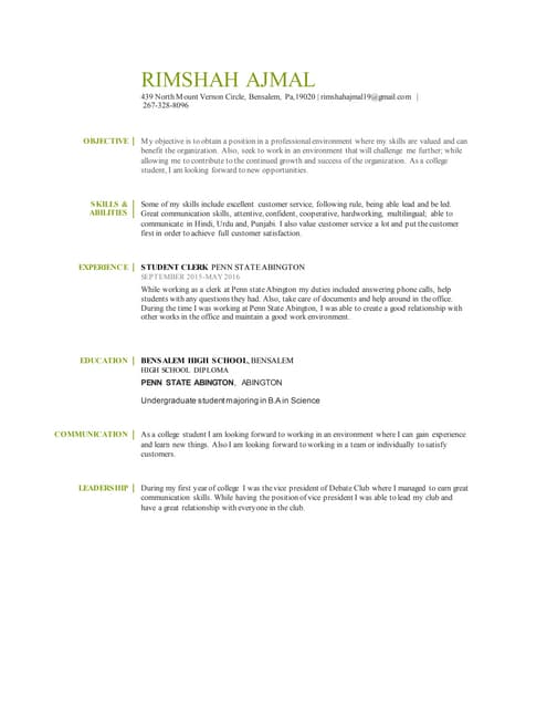 BA 225 homework #3 resume | PDF