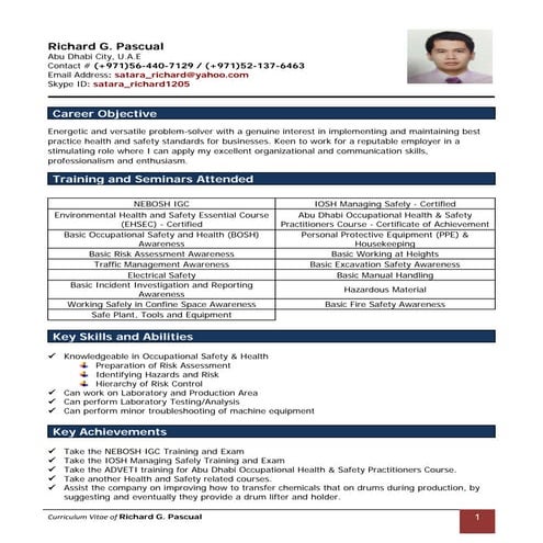 Richard Pascual New CV | PDF