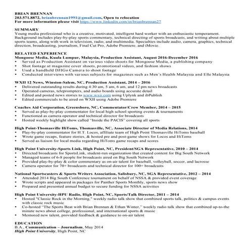 Brian Brennan December resume | PDF