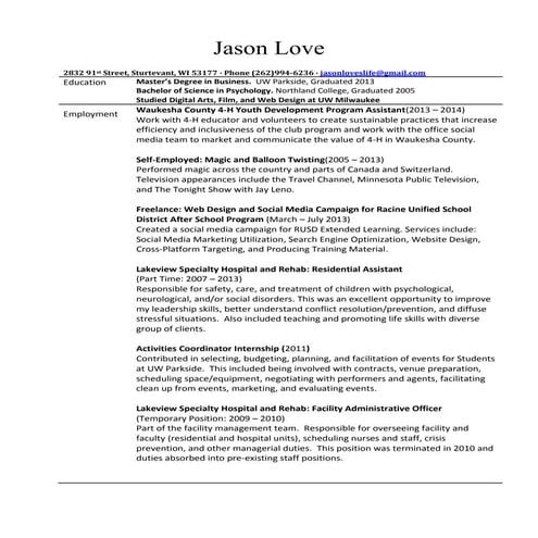 Jason Love resume | PDF