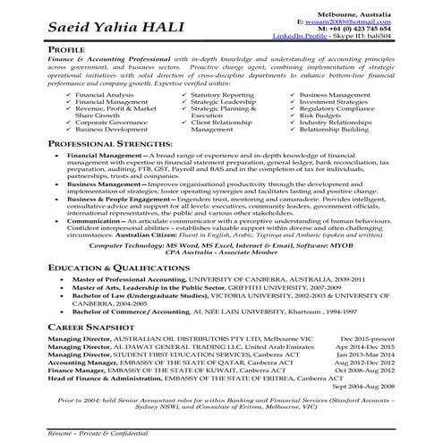 Saeid Hali Resume | PDF | Business Accounting & Finance | Business