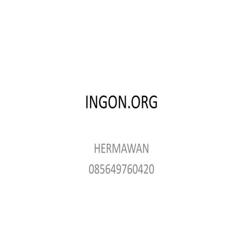 Panduan daftar ingon.org