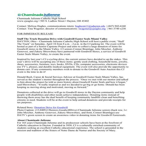 Donation Drive Press Release | PDF