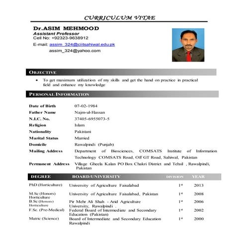 Asim Cv | DOCX