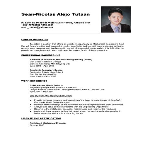 curriculum vitae - sean tutaan | PDF
