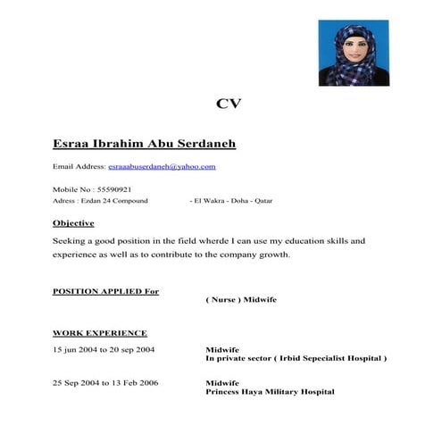 Esraa Ibrahim ( CV ) | PDF | Birth | Personal Celebrations & Life Events